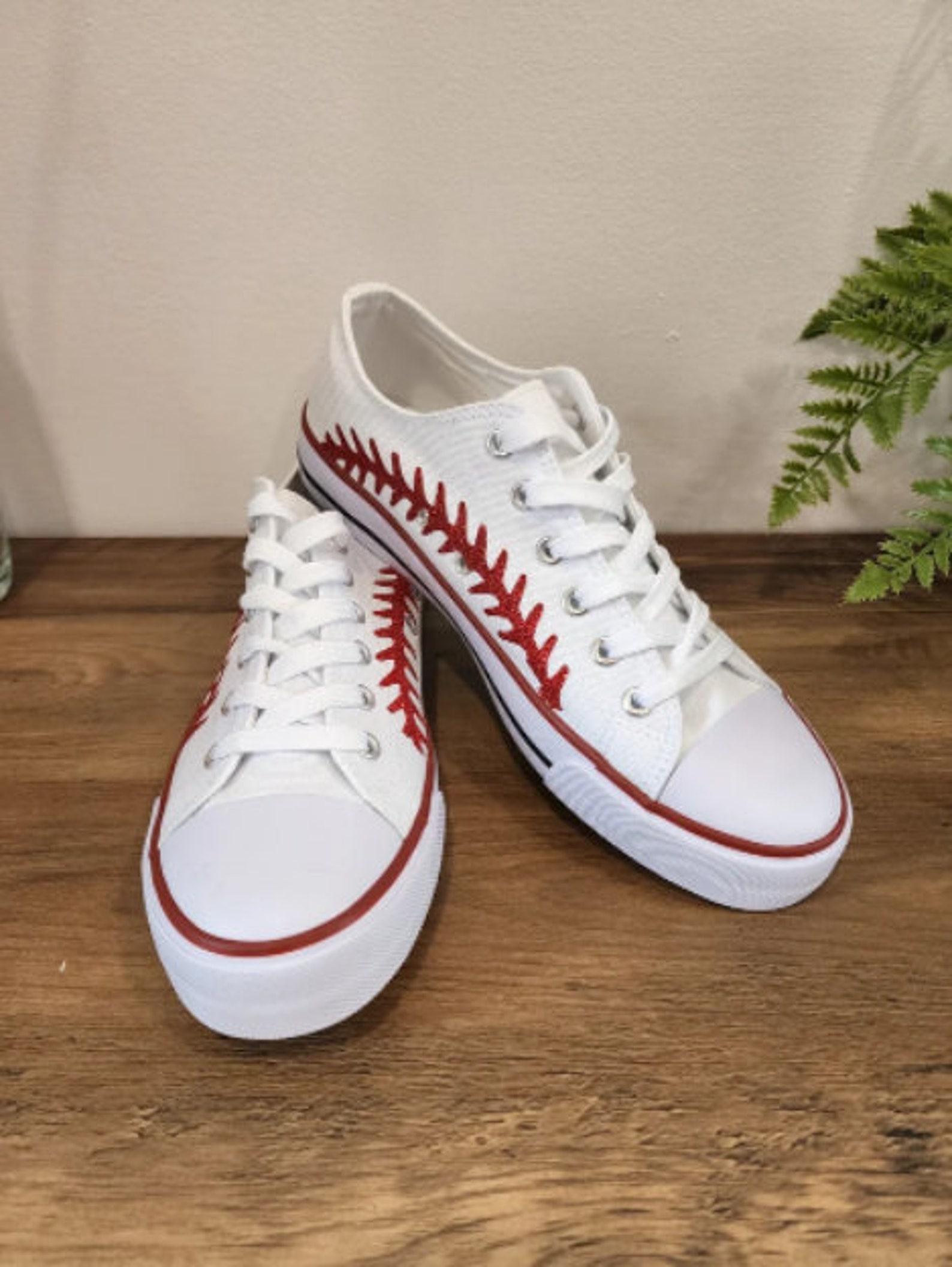 Glitter Baseball Low Top Sneakers / Custom Sneakers / Baseball Glitter ...