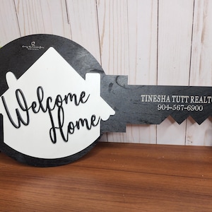 Welcome Home Realtor Key Sign / Real Estate Closing Signs / Custom Sold ...