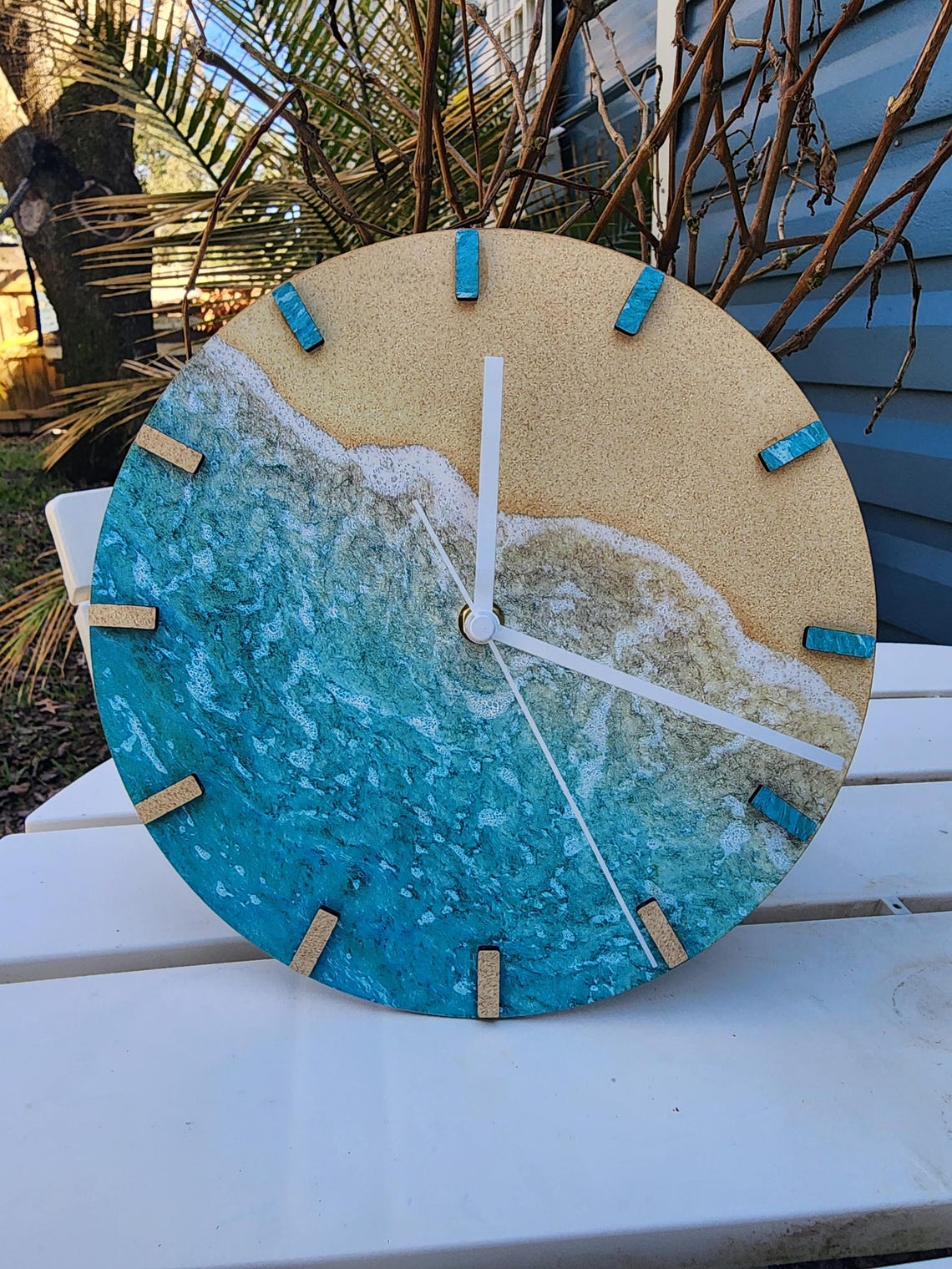 Beach Clock / Beach Art Clock / Custom Clocks / Wall Clock / Beachy ...