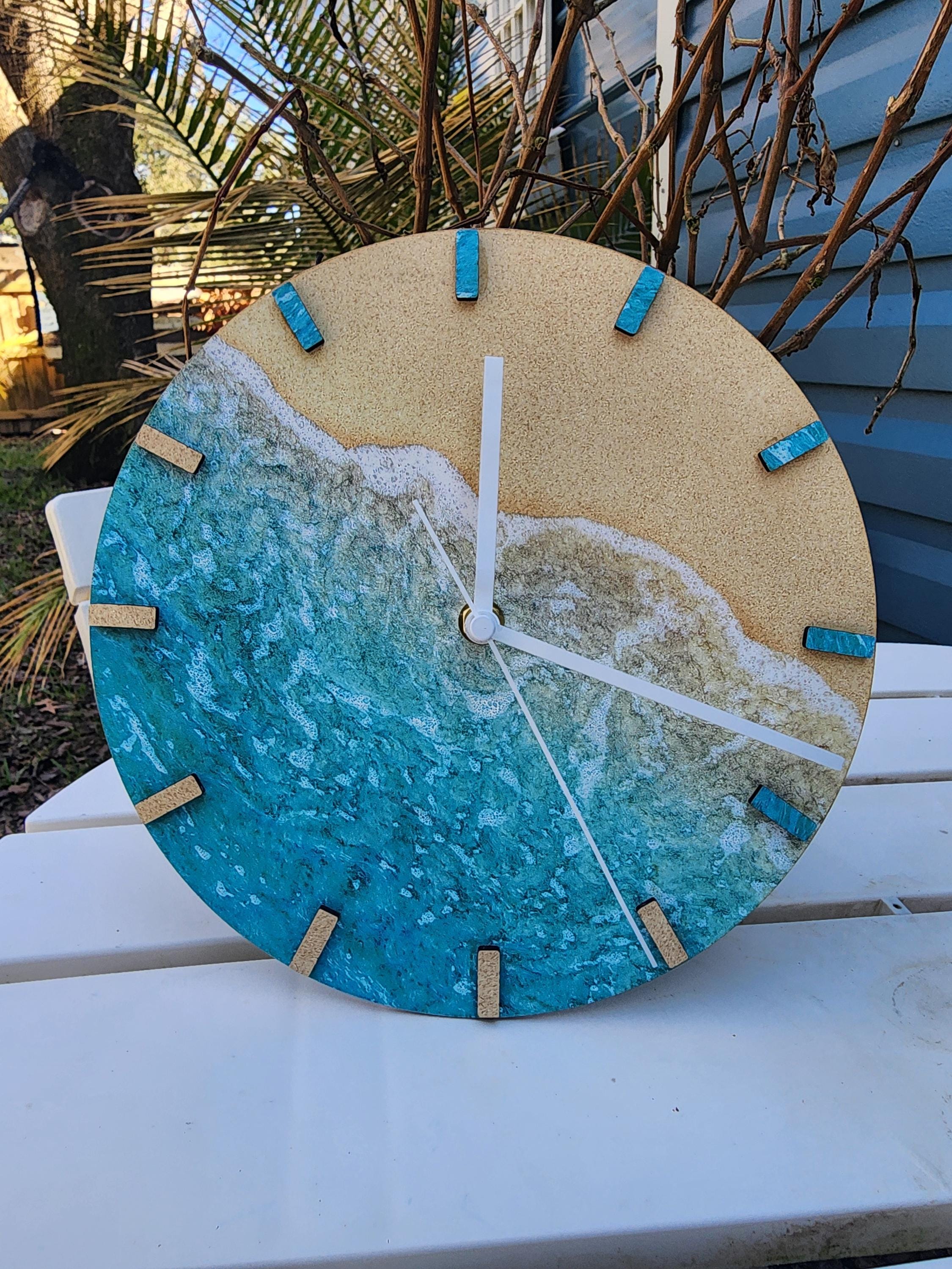 Beach Clock / Beach Art Clock / Custom Clocks / Wall Clock / Beachy ...