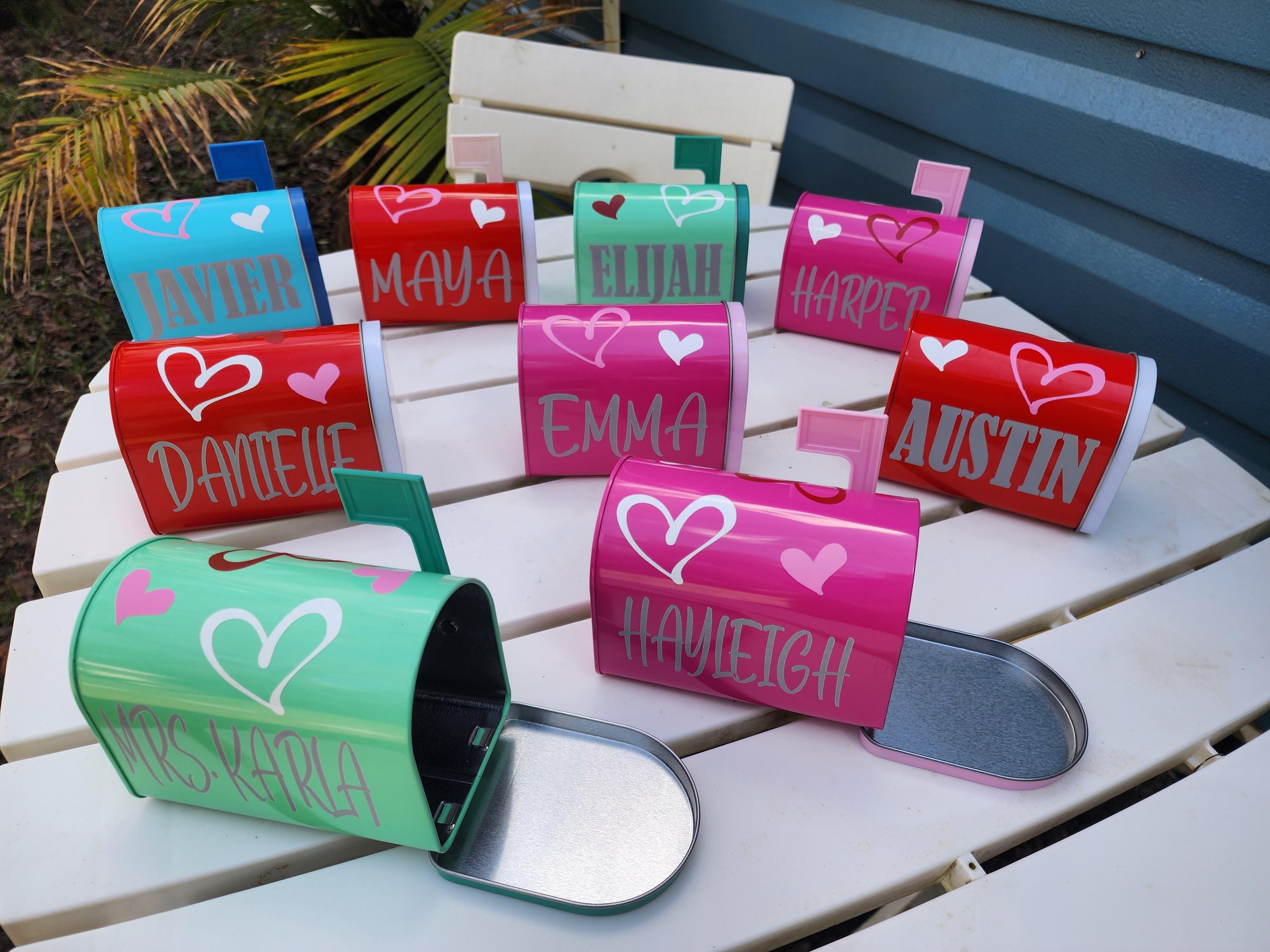 Custom Laser Engraved Kids Valentines Mailbox / Cute Valentine's Day ...