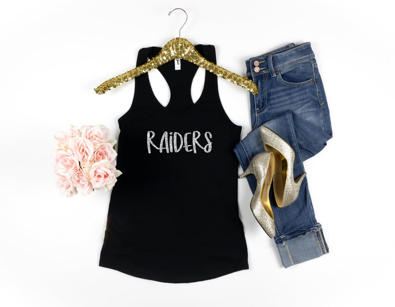 Raiders Glitter Top / Raiders Football Bling Shirt / Cute Football Tees ...