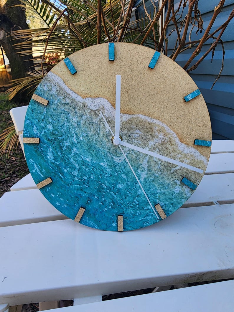 Beach Clock / Beach Art Clock / Custom Clocks / Wall Clock / Beachy ...