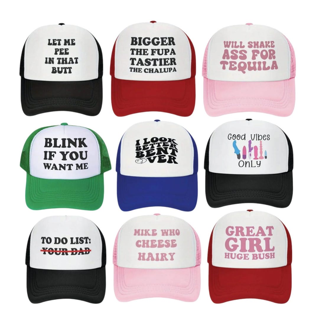 Unhinged Trucker Hat Roulette Pack/ Funny Hat Set / Bachelorette Party ...