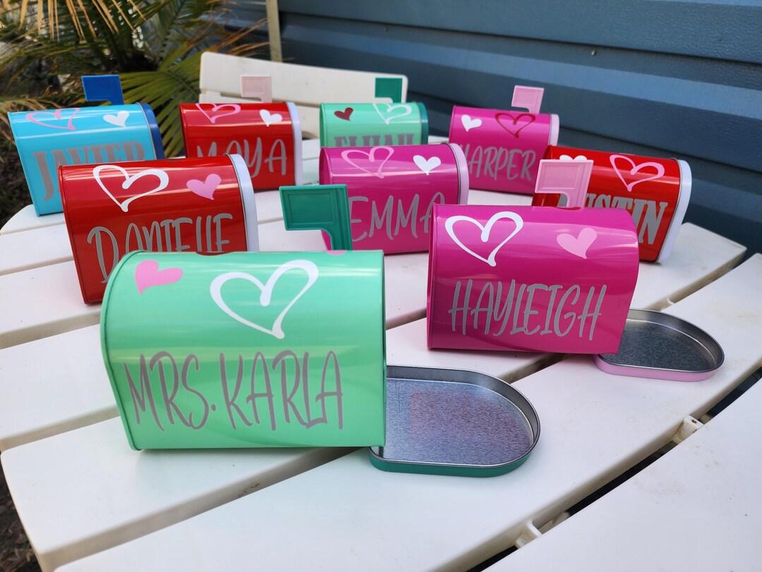 Custom Laser Engraved Kids Valentines Mailbox / Cute Valentine's Day ...