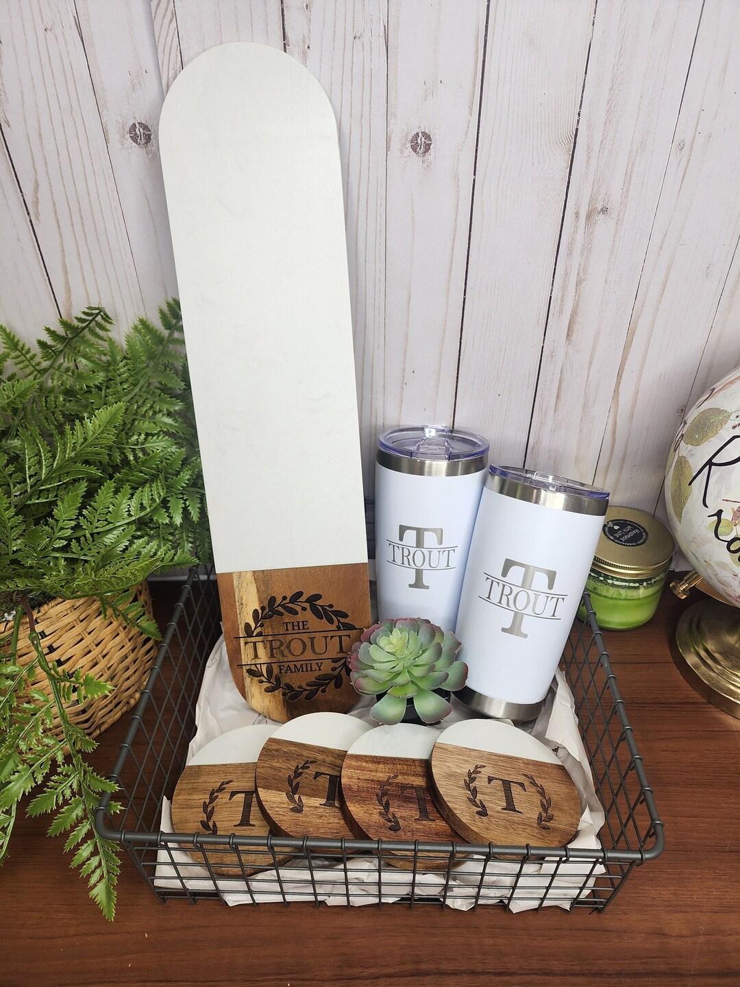 Custom Closing Gift Set Acopa Marble and Acacia Wood Charcuterie Set ...
