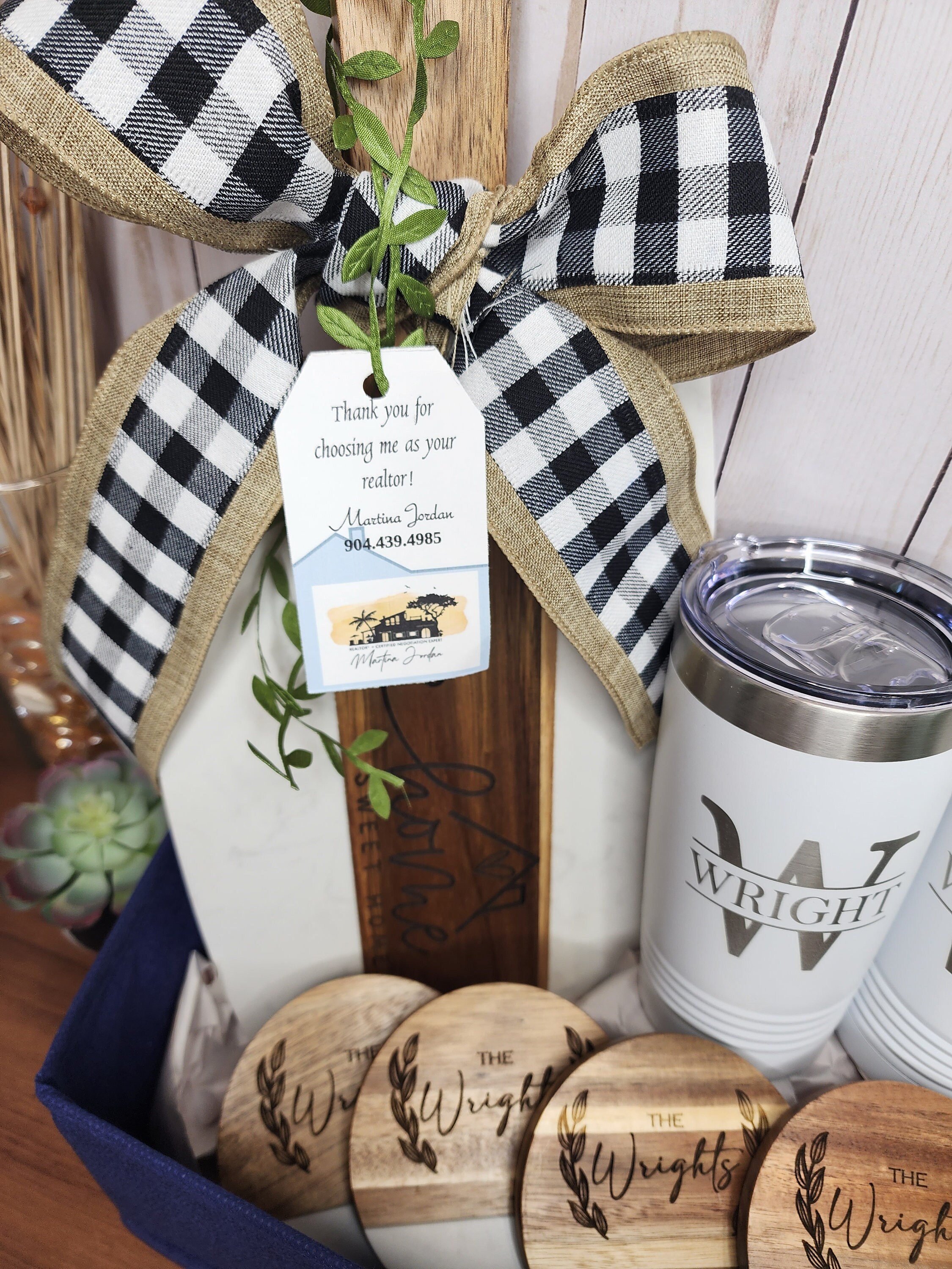 Custom Closing Gift Set Acopa Marble and Acacia Wood / Real - Etsy