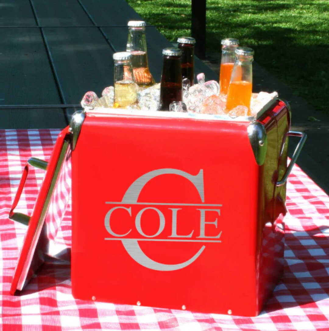 Custom Laser Engraved 12 QT. Retro Cooler / Custom Coolers / - Etsy