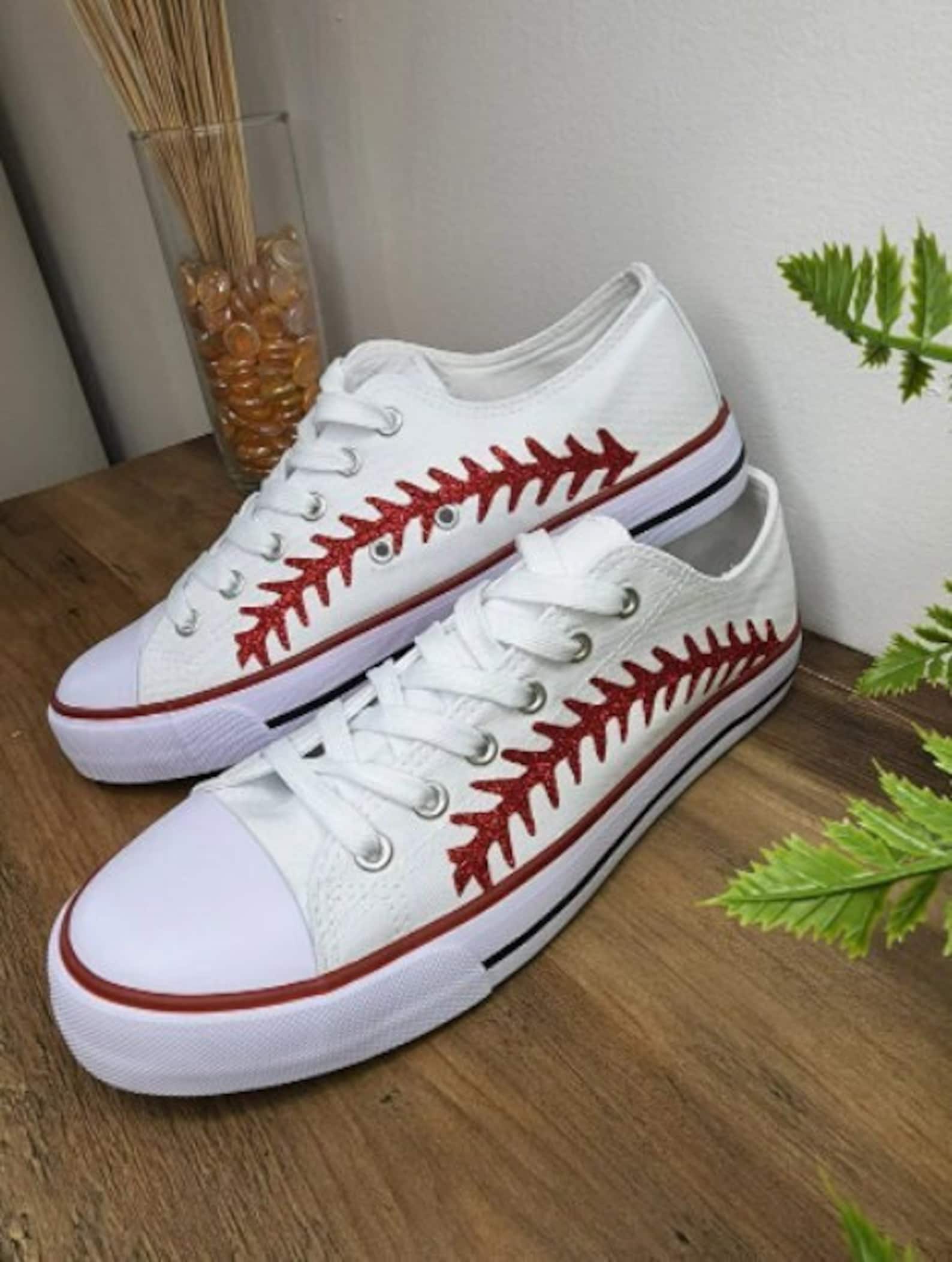 Glitter Baseball Low Top Sneakers / Custom Sneakers / Baseball Glitter ...