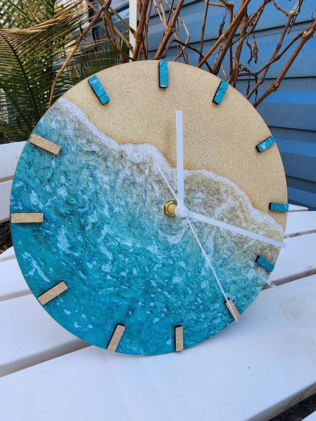 Beach Clock / Beach Art Clock / Custom Clocks / Wall Clock / Beachy ...