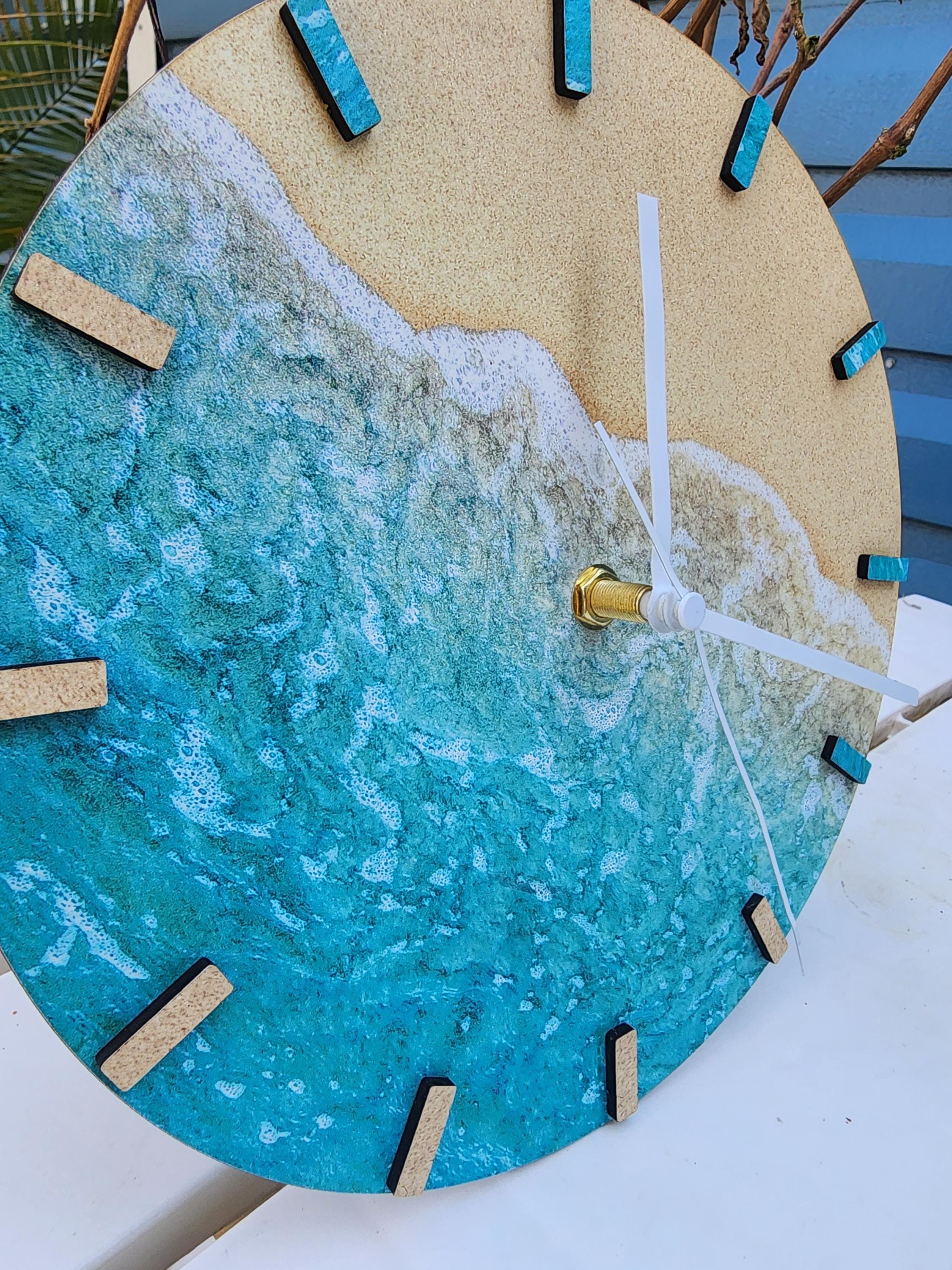 Beach Clock / Beach Art Clock / Custom Clocks / Wall Clock / Beachy ...