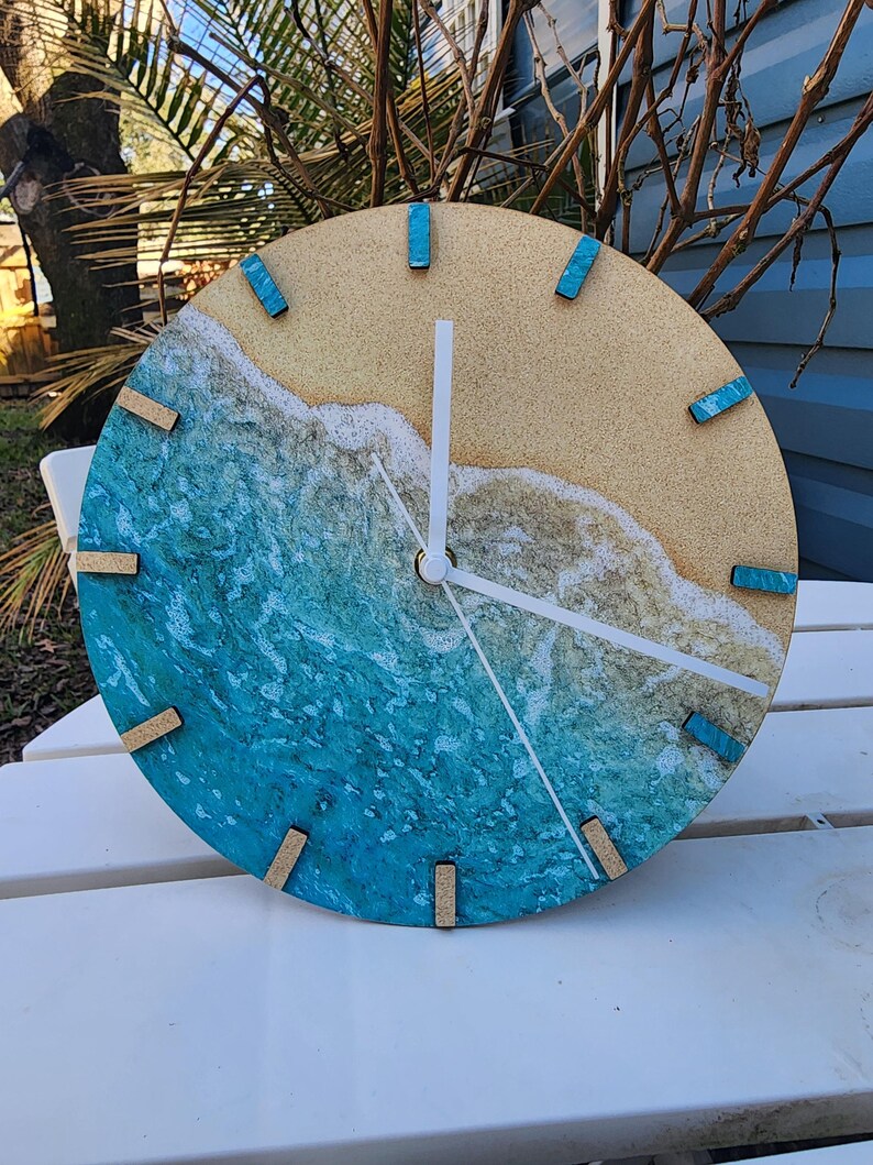Beach Clock / Beach Art Clock / Custom Clocks / Wall Clock / Beachy ...