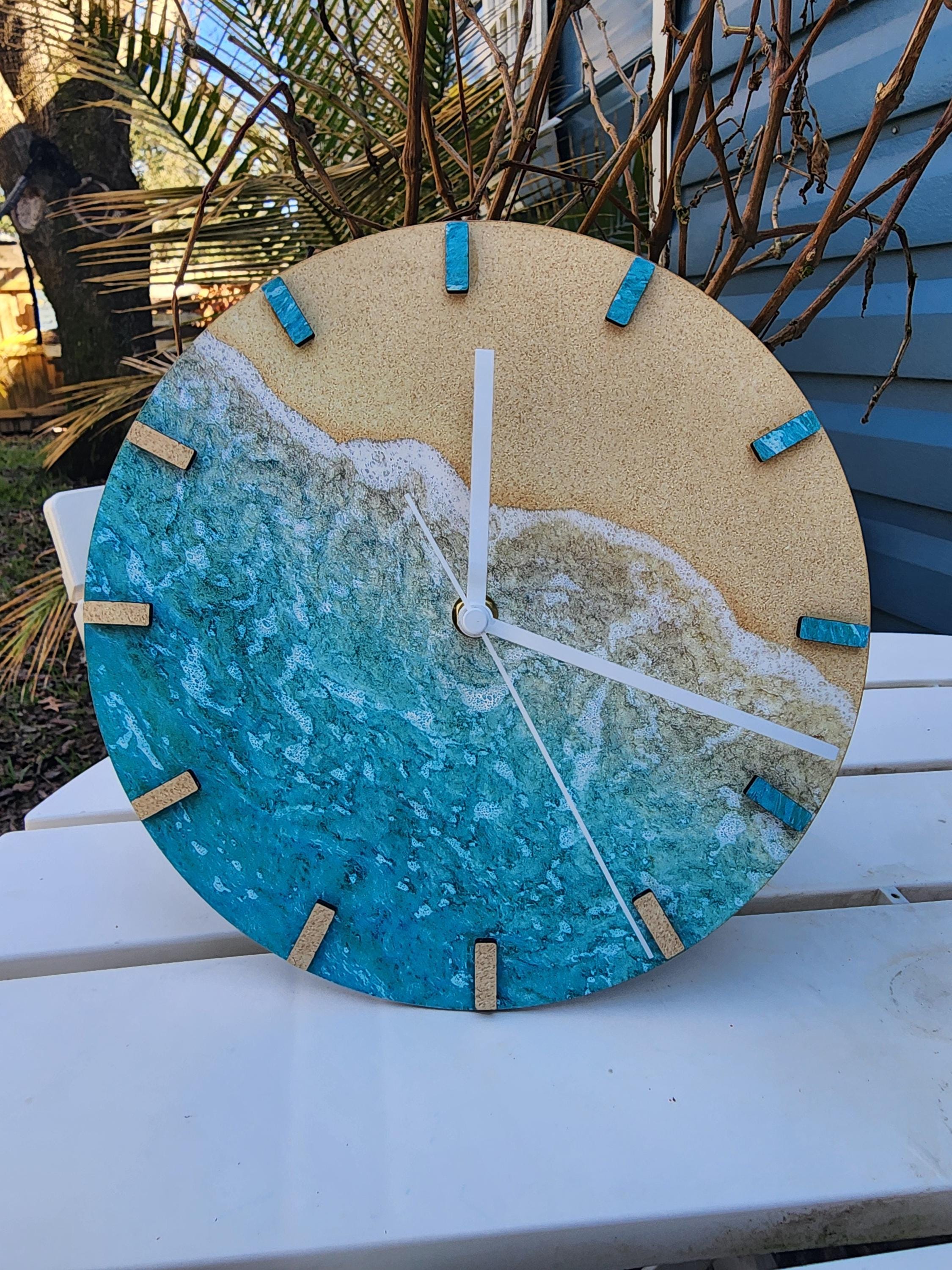 Beach Clock / Beach Art Clock / Custom Clocks / Wall Clock / Beachy ...