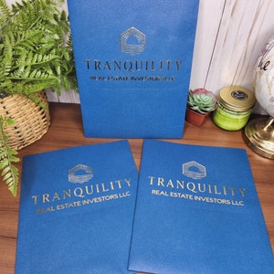 Branded Foil Presentation Folders With Card Holder / Real Estate Pocket ...