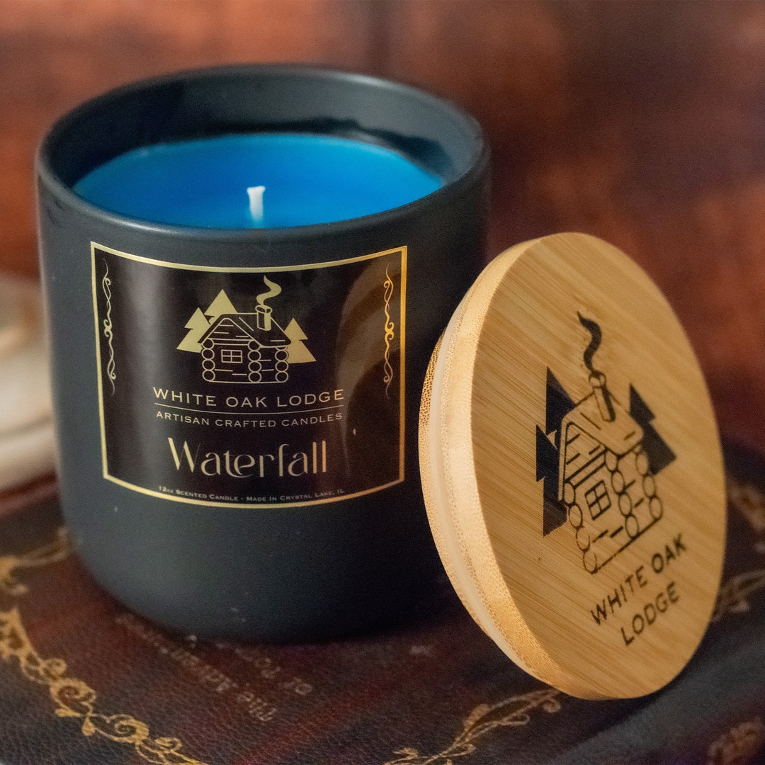 Waterfall | 12oz Jar Candle | Riverside Rain and Minerals Scented ...