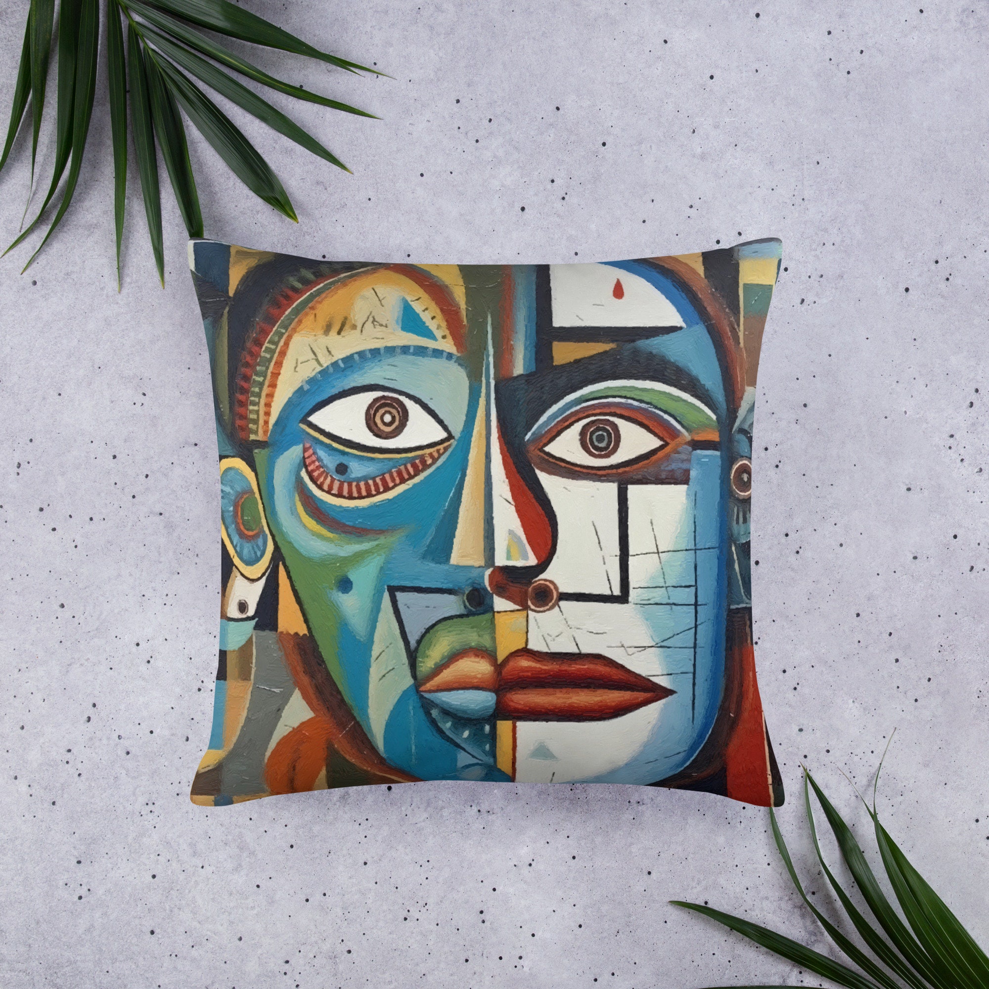 Double Sided Picasso Style Abstract Art Plush Pillows - Original Design ...
