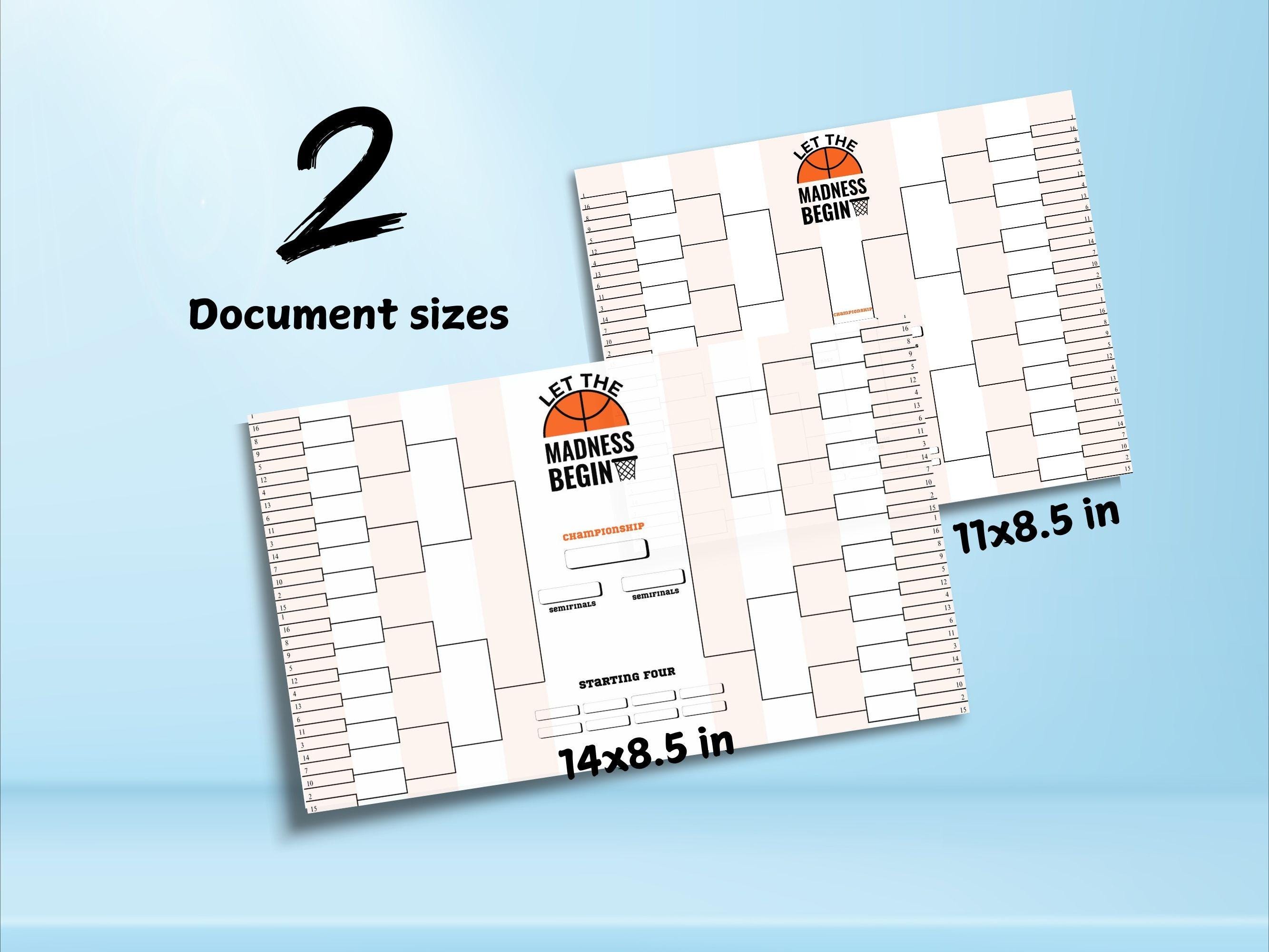 Basketball Madness Tournament Brackets Printable College Basketball ...