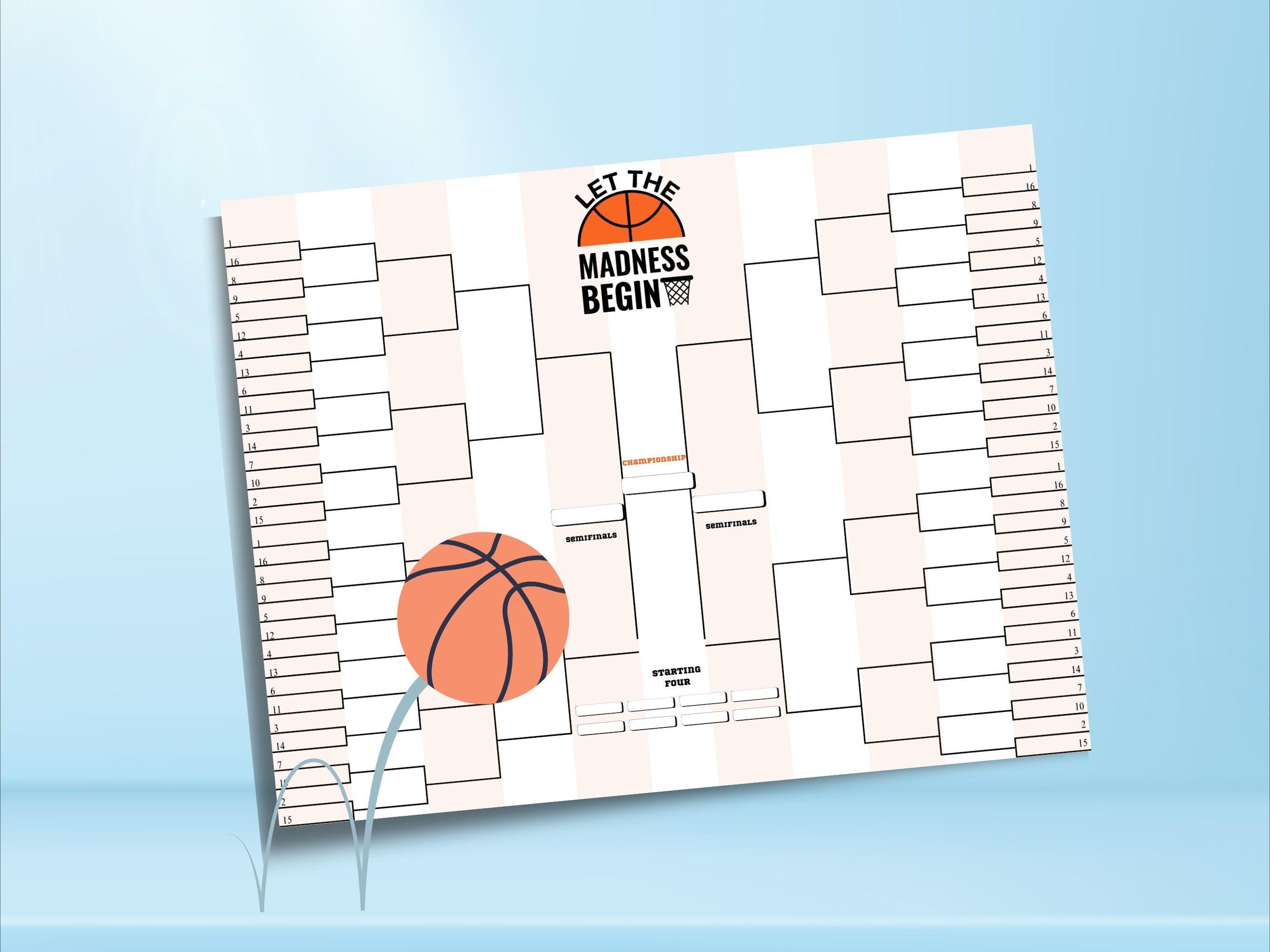Basketball Madness Tournament Brackets Printable College Basketball ...