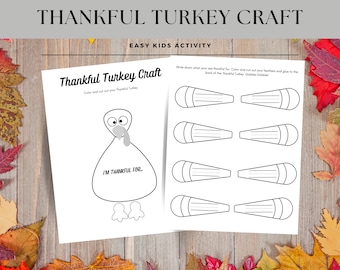 Thankful Turkey Craft I Am Thankful for Turkey Thankful Turkey Craft ...