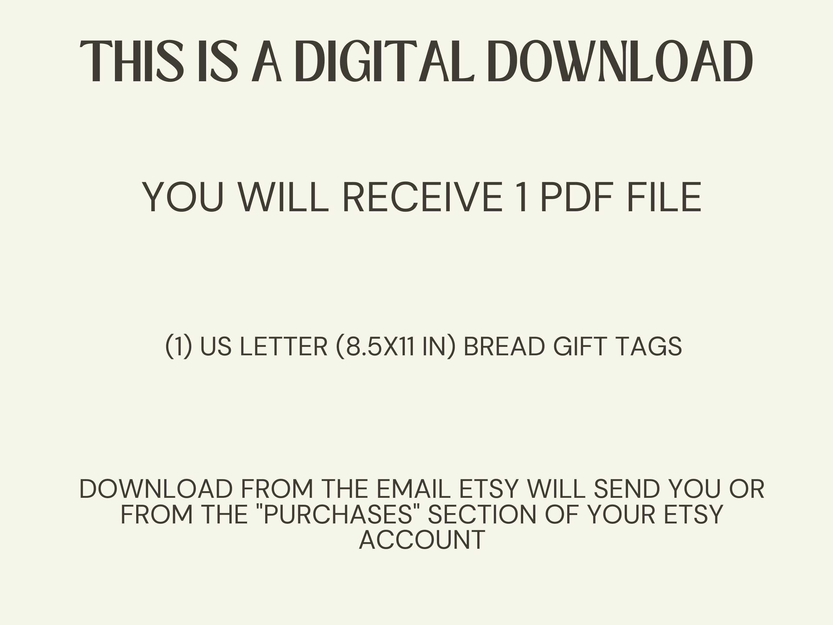 Christmas Bread Gift Tags Printable Sourdough Holiday Gift Tags With ...