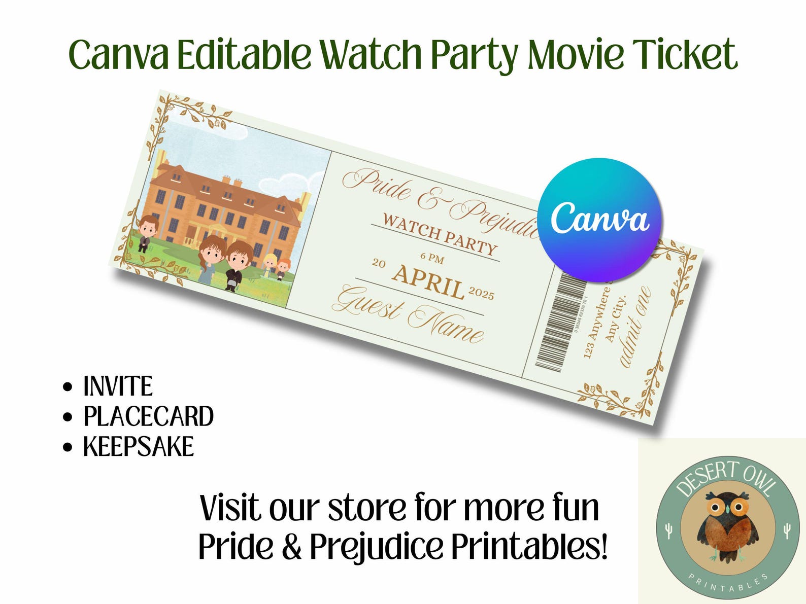 Pride and Prejudice Trivia Game Printable Jane Austen Party Game Pride ...