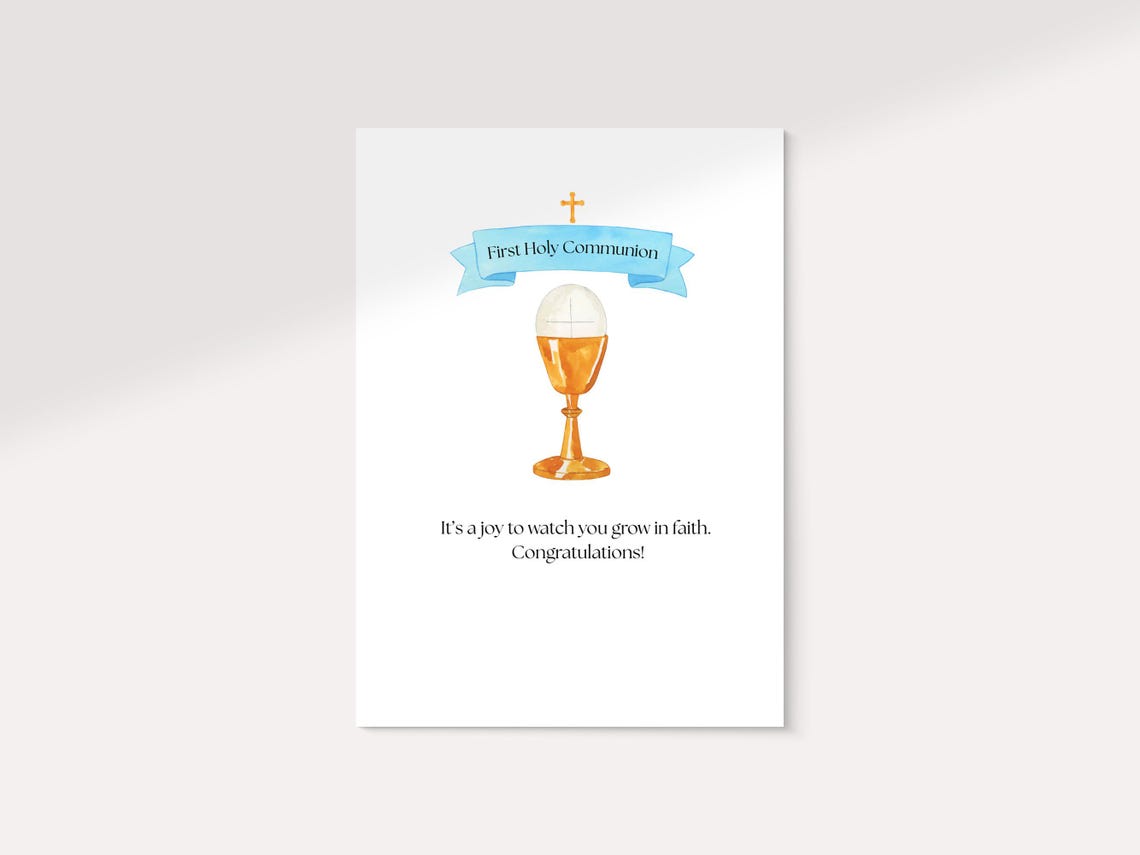 First Communion Card Boy First Communion Printable First Communion ...