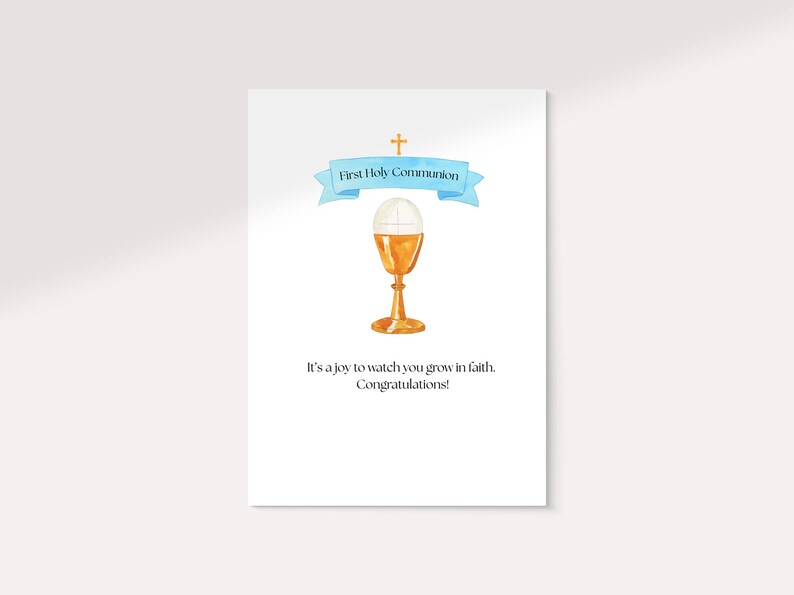 First Communion Card Boy First Communion Printable First Communion ...