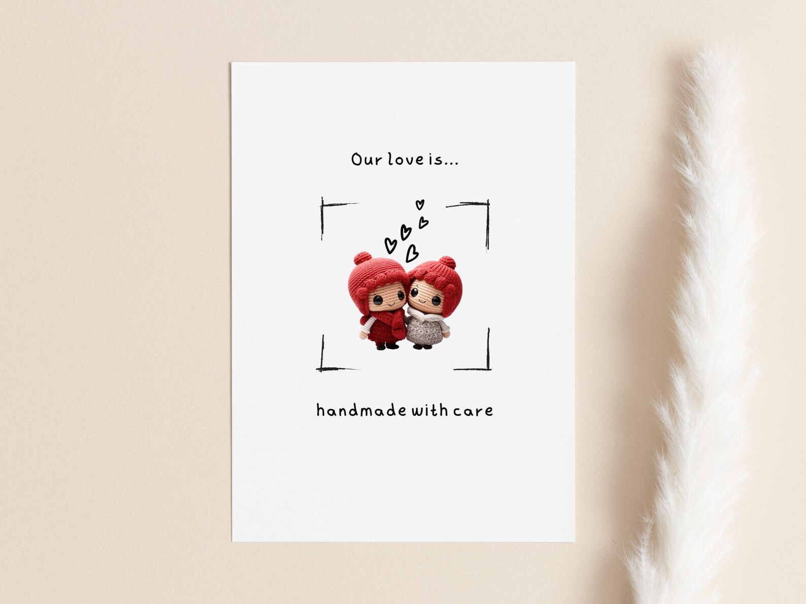 Crochet Valentine Card Printable Crochet Valentines Day Card - Etsy