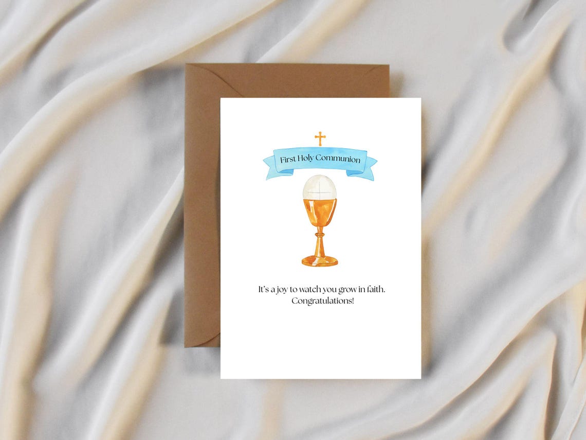 First Communion Card Boy First Communion Printable First Communion ...