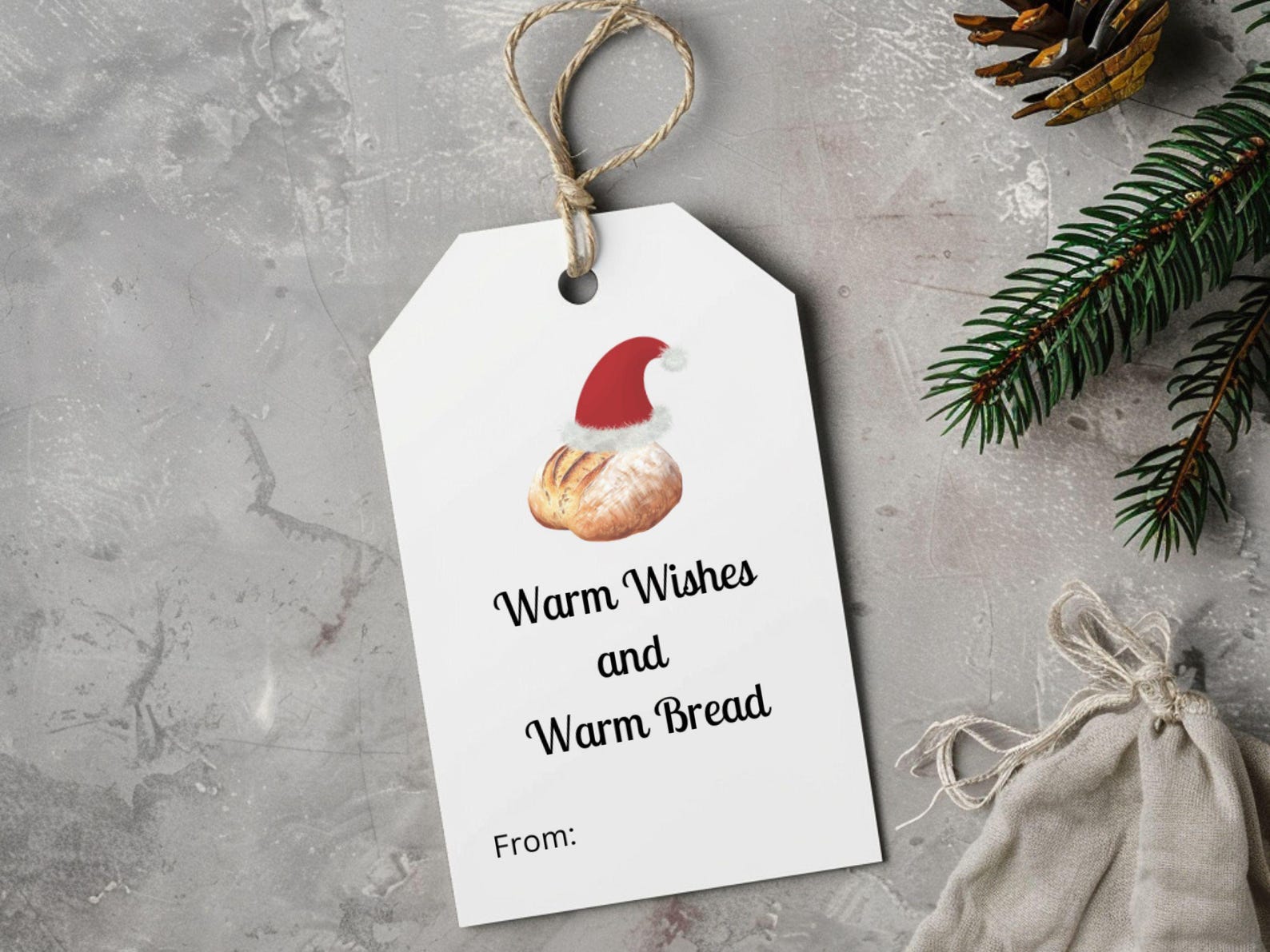 Christmas Bread Gift Tags Printable Sourdough Holiday Gift Tags With ...
