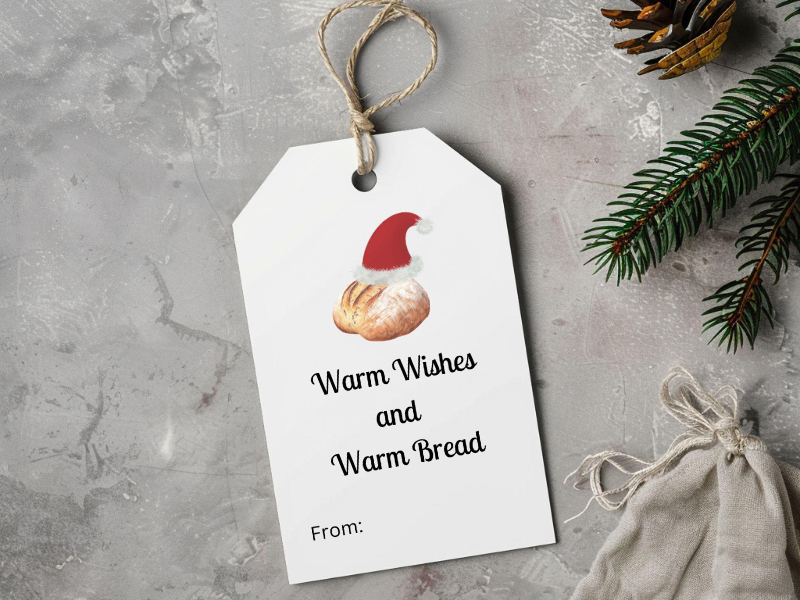 Christmas Bread Gift Tags Printable Sourdough Holiday Gift Tags With ...