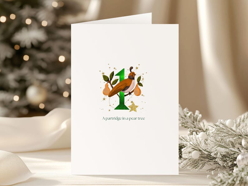 12 Days of Christmas Printable Card Bundle Unique Christmas Cards - Etsy