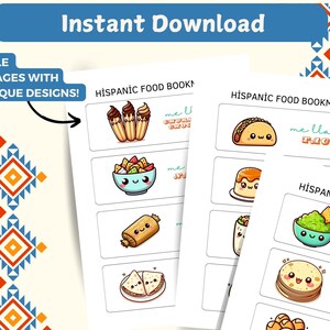 Hispanic Food Printable Bookmarks Hispanic Heritage Month Activity - Etsy