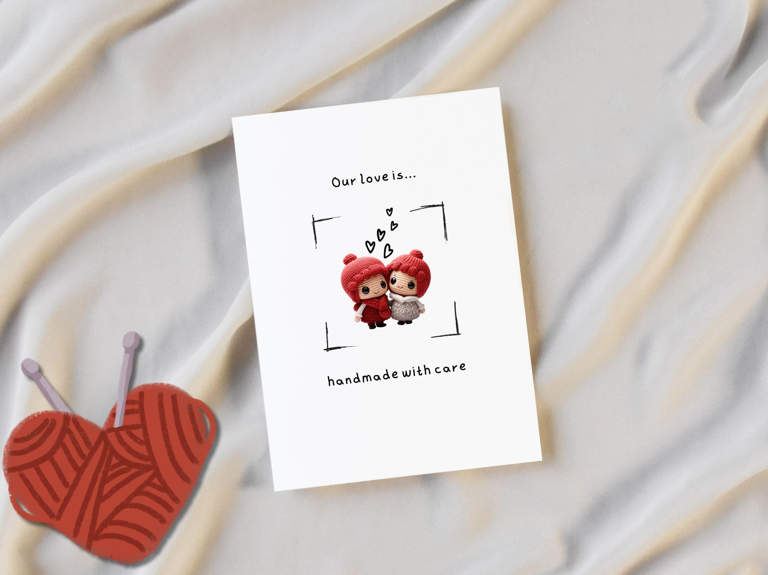 Crochet Valentine Card Printable Crochet Valentines Day Card - Etsy