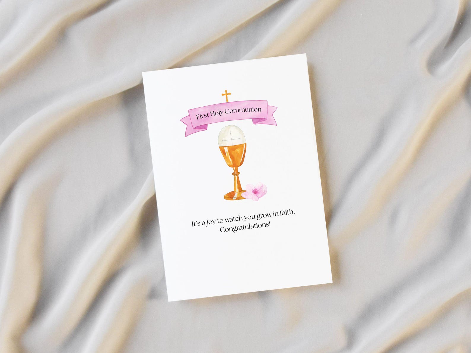 First Communion Card Girl First Communion Printable First Communion ...