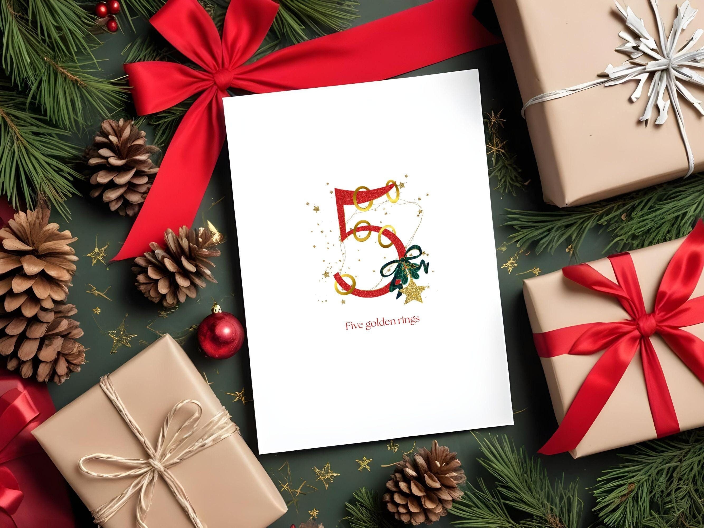 12 Days of Christmas Printable Card Bundle Unique Christmas Cards - Etsy
