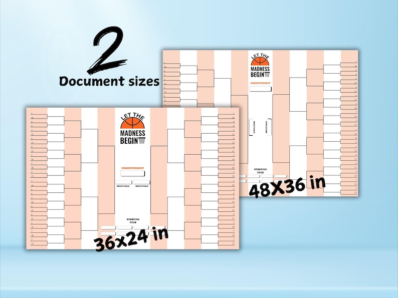 Basketball Madness Tournament Bracket Poster Printable College ...