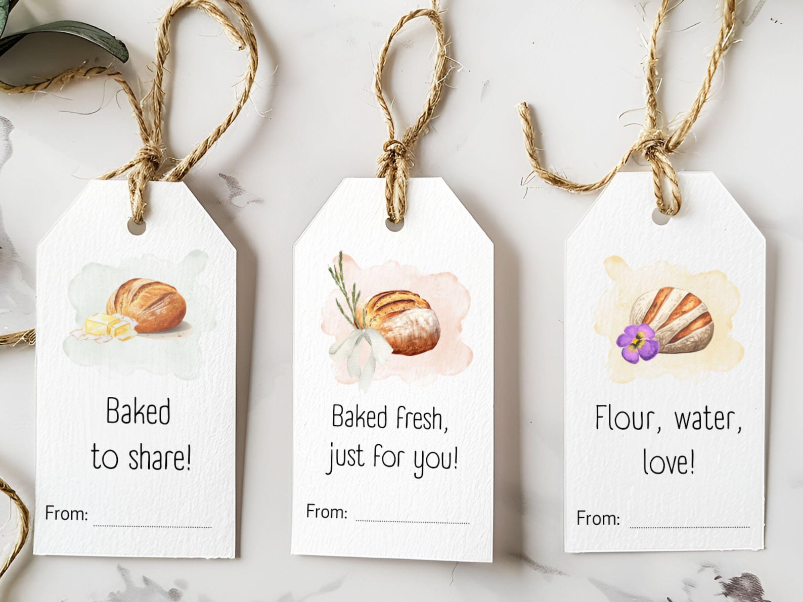 Sourdough Bread Gift Tags Printable Fresh Sourdough Bread Tags Bread ...