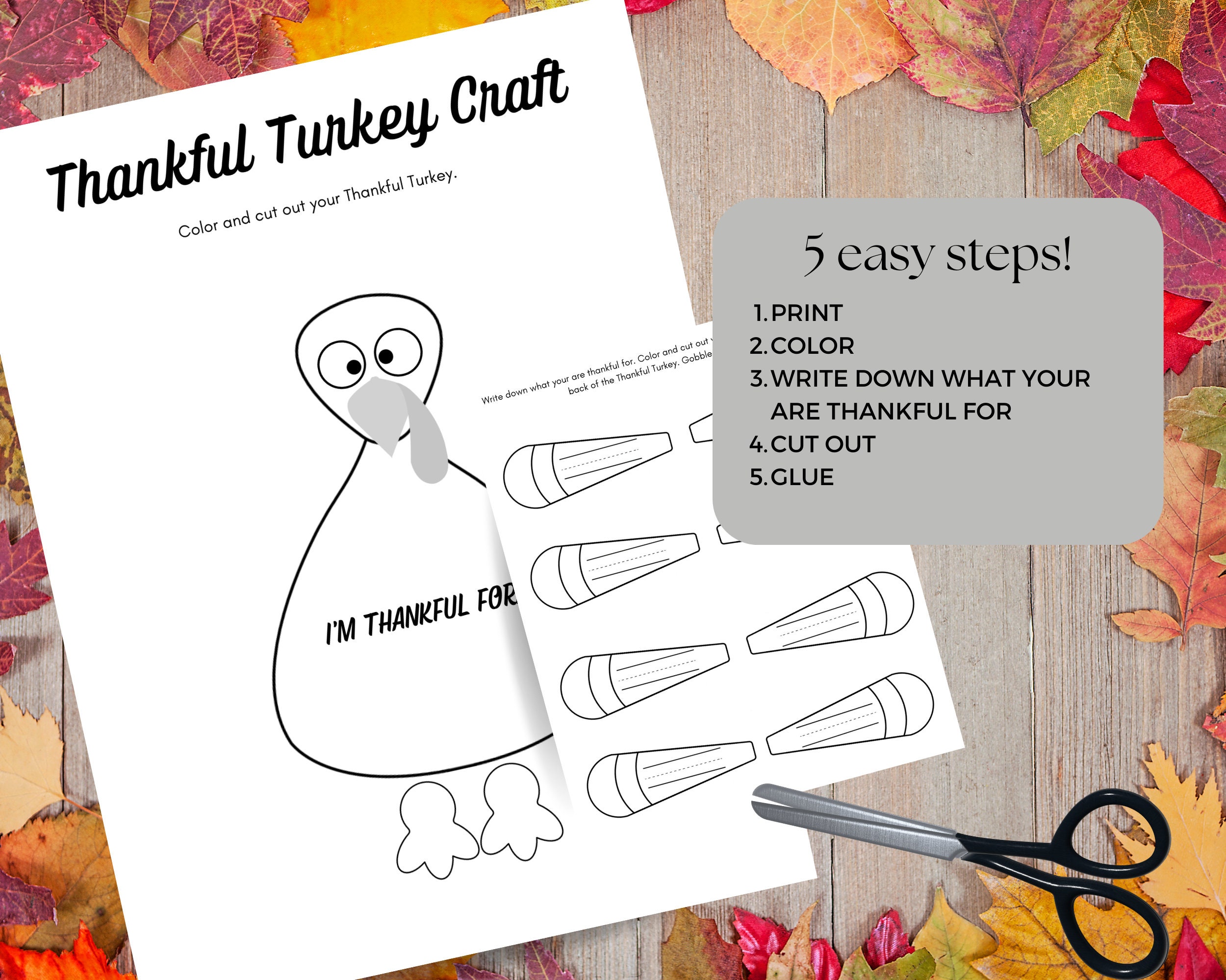 Thankful Turkey Craft Thanksgiving Kids Craft Thankful Turkeys ...