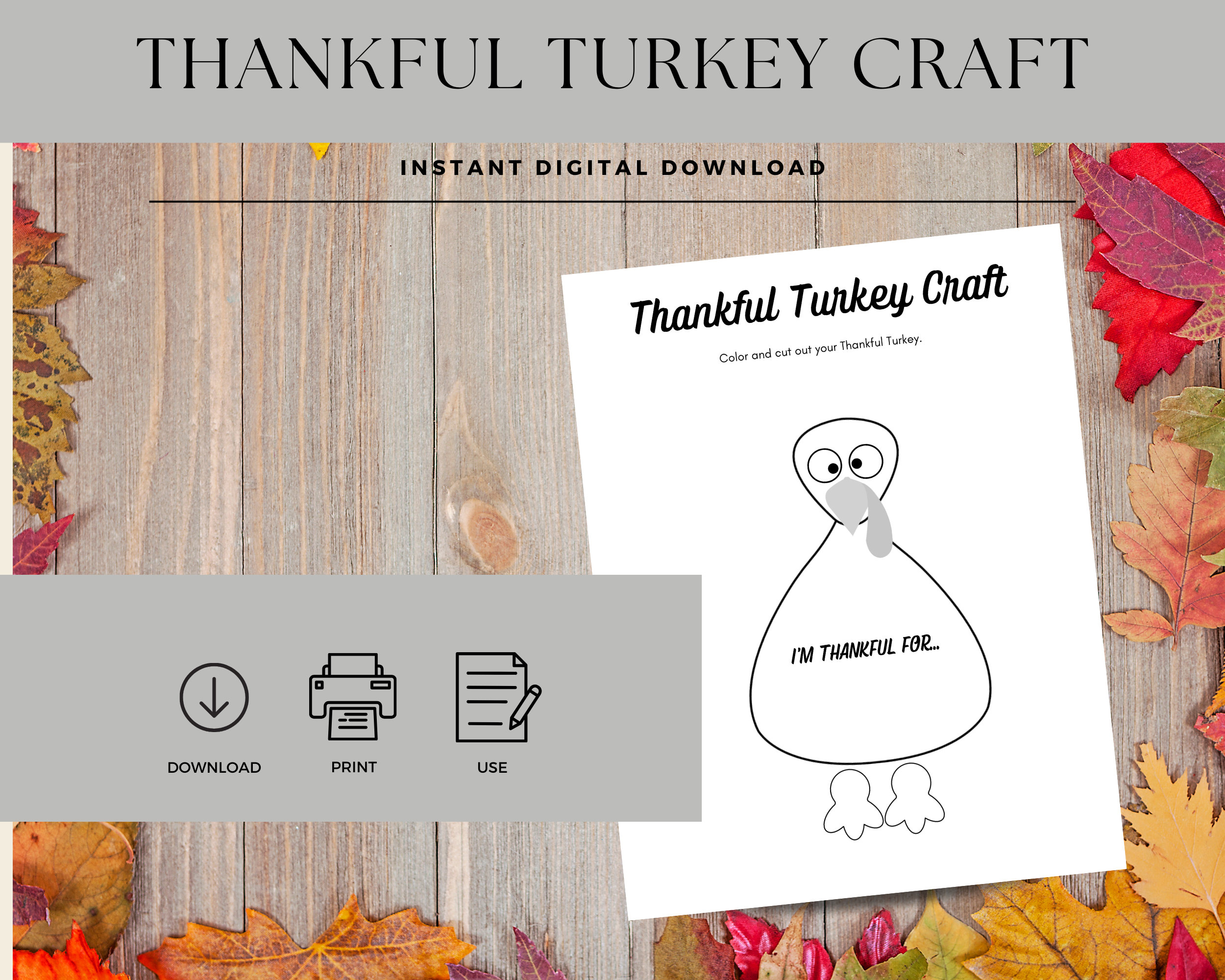 Thankful Turkey Craft Thanksgiving Kids Craft Thankful Turkeys ...
