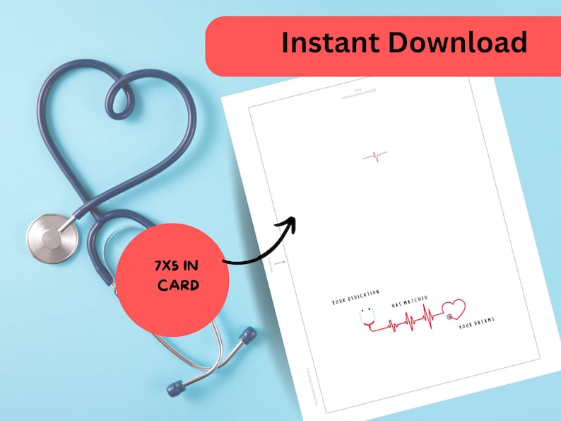 Residency Match Day Printable Greeting Card Medical Student ...