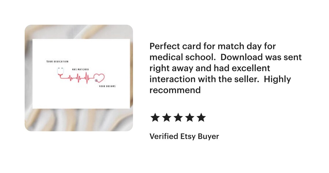 Residency Match Day Printable Greeting Card Medical Student ...