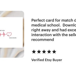 Residency Match Day Printable Greeting Card Medical Student ...