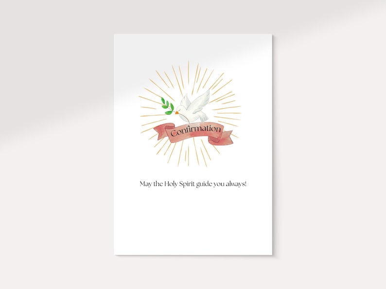 Catholic Confirmation Card Printable Sacrament Greeting Card Christian ...
