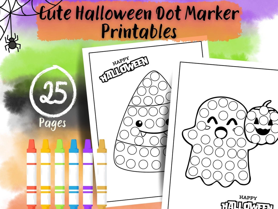 Halloween Dot Marker Cute Printable Coloring Pages - Etsy