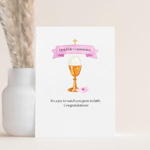First Communion Card Girl First Communion Printable First Communion ...