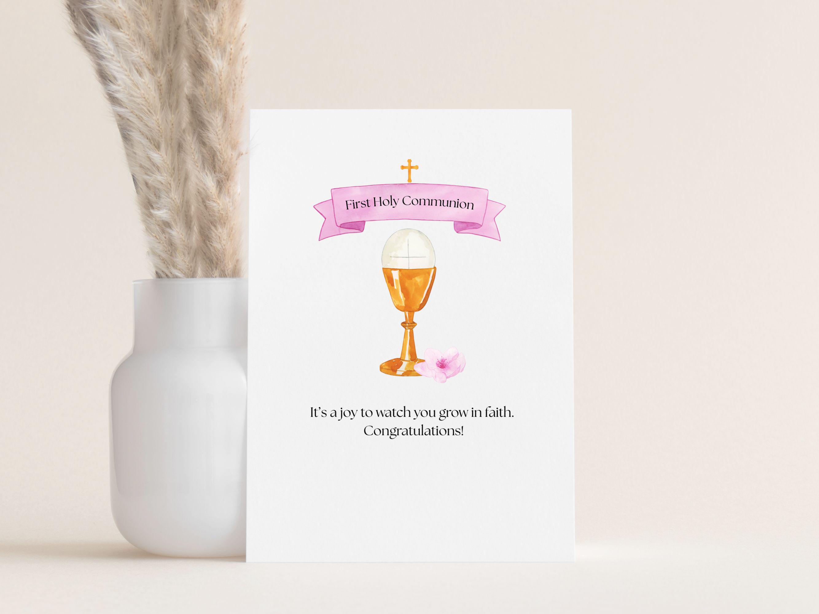 First Communion Card Girl First Communion Printable First Communion ...