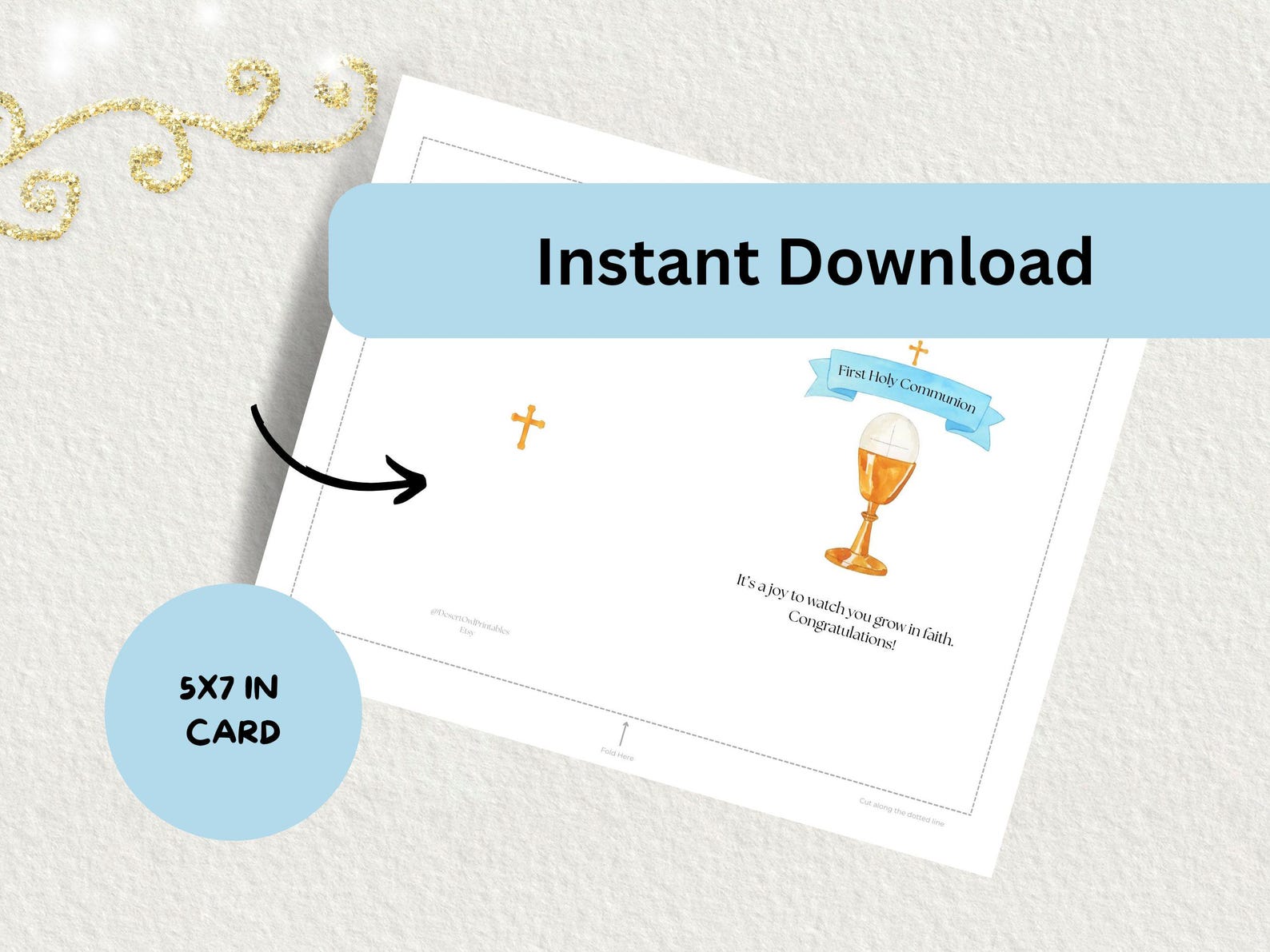 First Communion Card Boy First Communion Printable First Communion ...