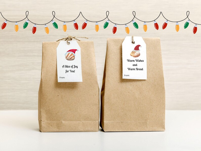 Christmas Bread Gift Tags Printable Sourdough Holiday Gift Tags With ...