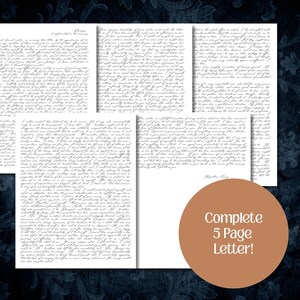 Mr. Darcy's Letter Printable Pride and Prejudice Gift Jane Austen ...